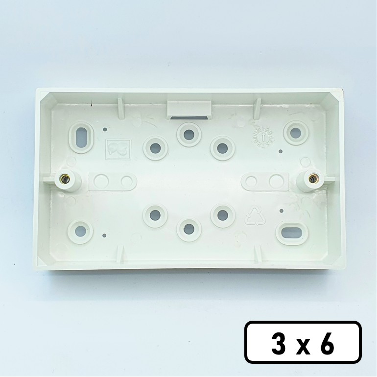 PVC Nut Box 3x3 / 3x6 / 3x7 / 3x10 / 3x12 White Surface Type Switch ...