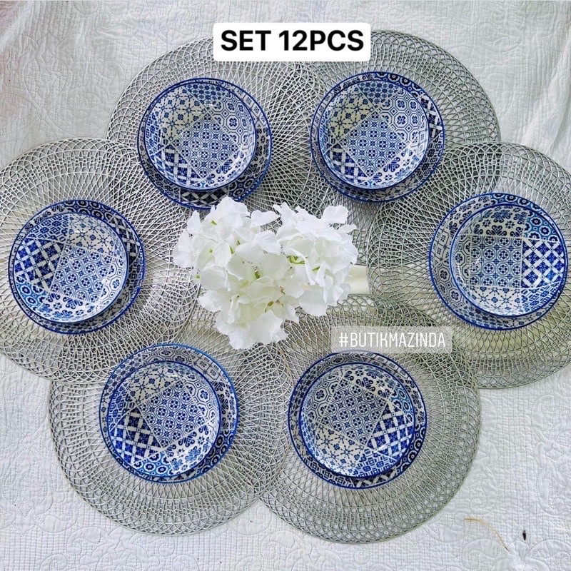 ♨️SET PINGGAN GIACOMO♨️ Pinggan viral / vintage blue / pinggan artis ...