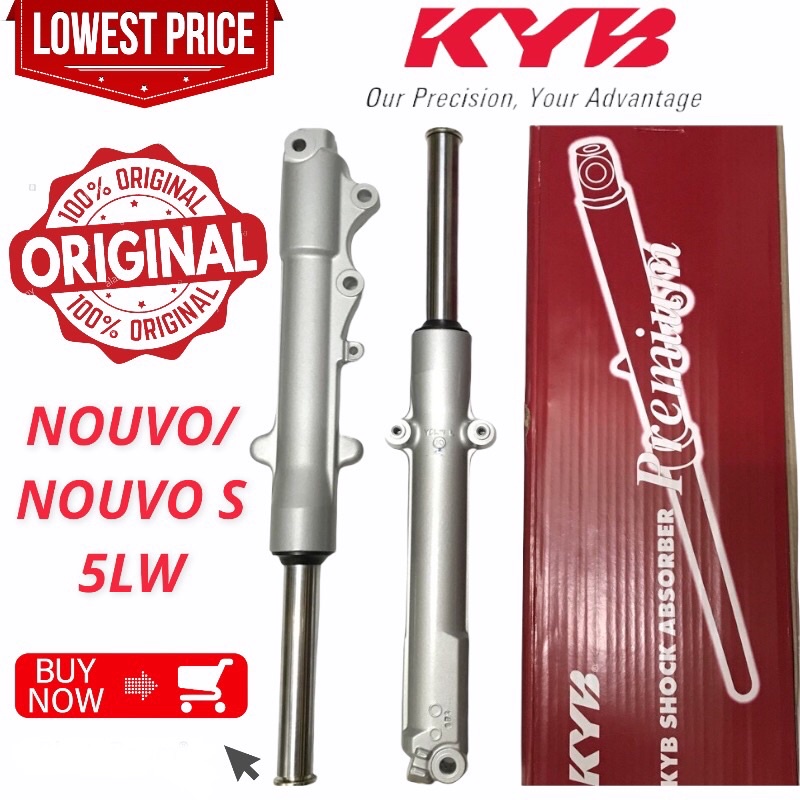 (BATANG BULAT) YAMAHA NOUVO S / NOUVO (5LW) 100% ORIGINAL KYB FRONT FORK SET/ DAMPER FORK DEPAN ...