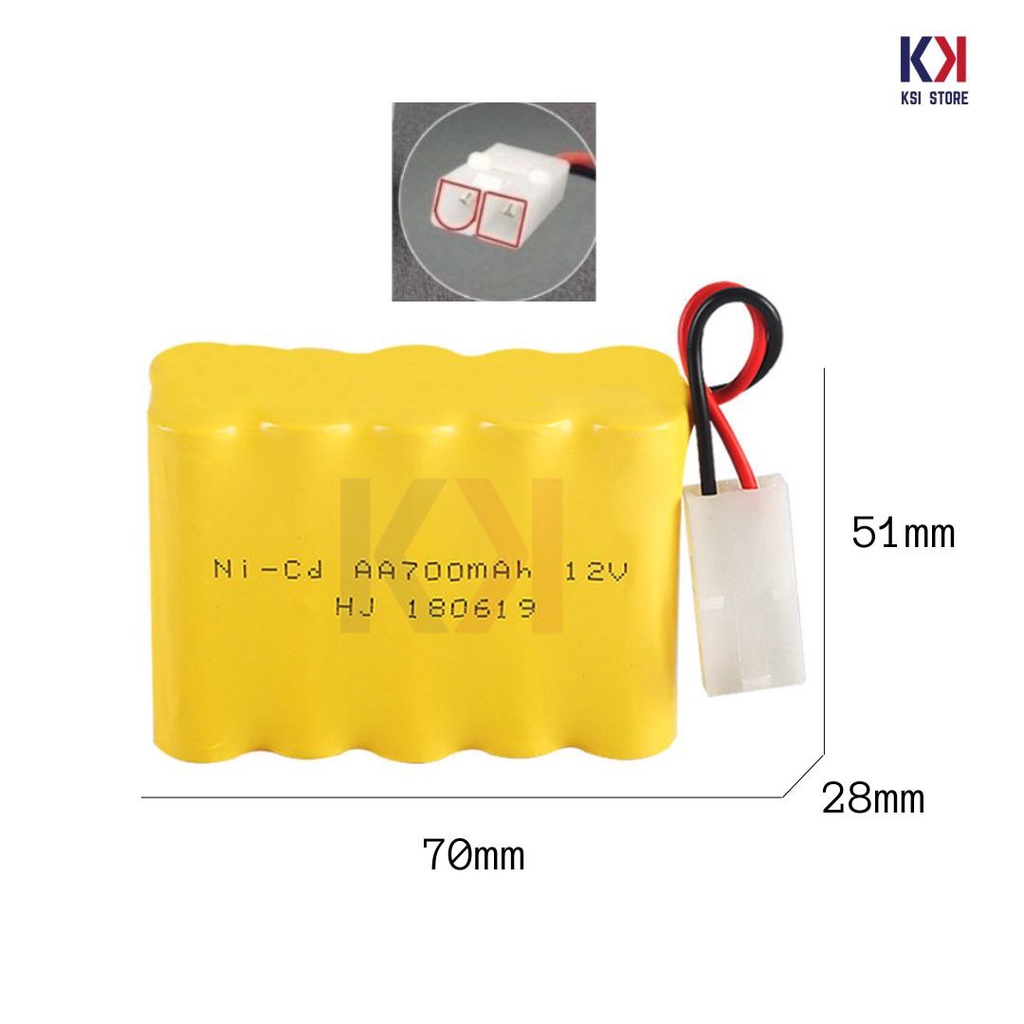 700mAh Ni-CD Rc Rechargeable Battery Bateri Kereta Kontrol 12v 9.6v 8 ...