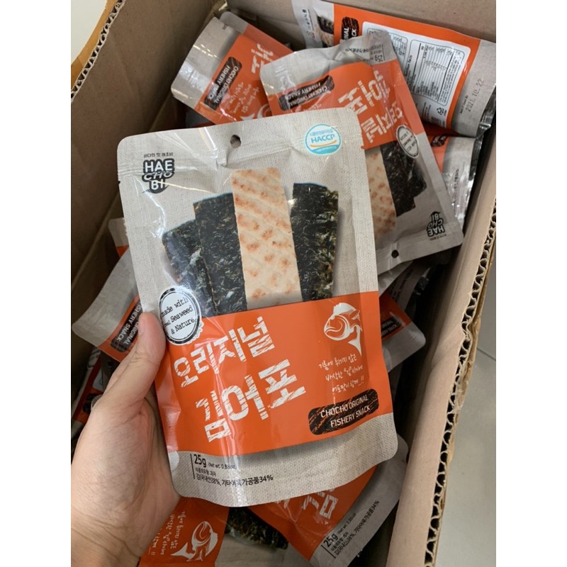 Hae Cho Bi Fish Snack Chocho Original Fishery Seaweed Snack 20g 海苔鱼片零食 ...
