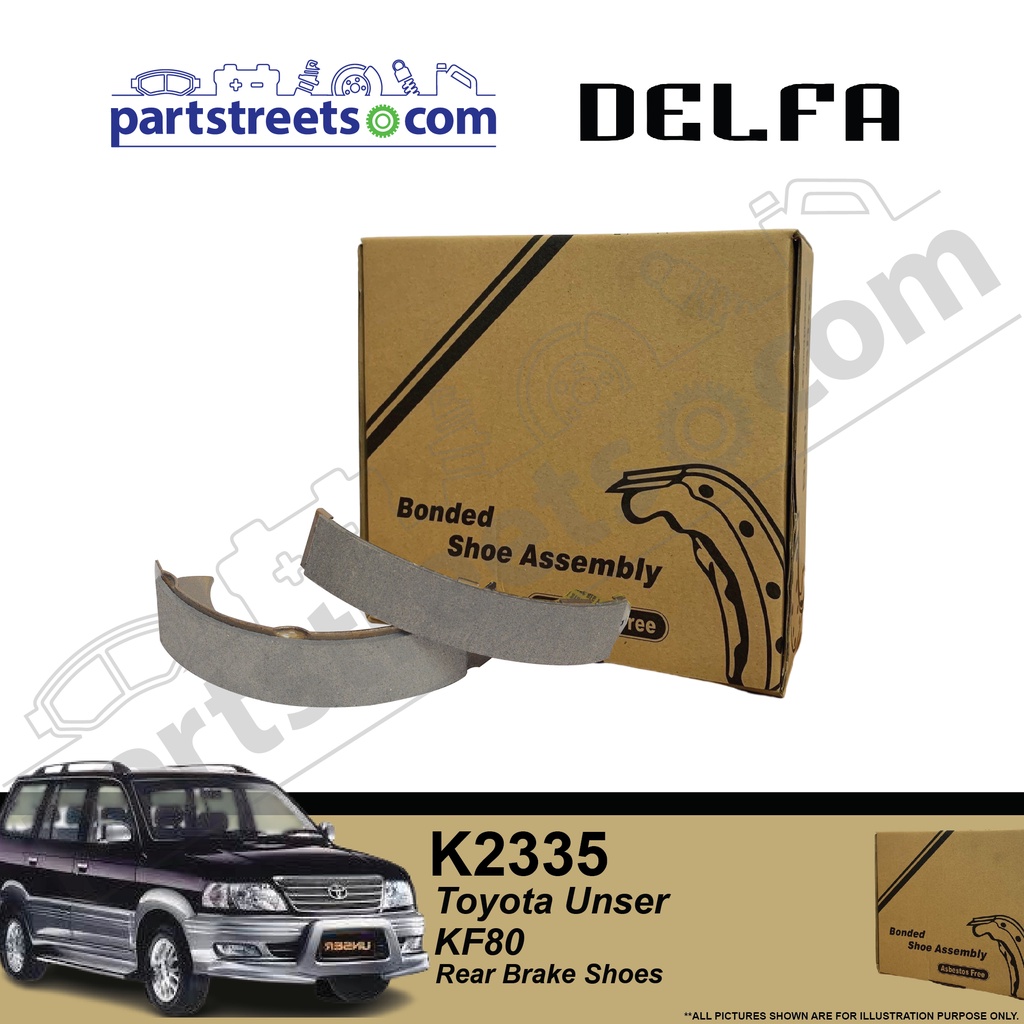 DELFA Rear Brake Shoe - Toyota Unser KF80- K2335 (1 set) | Shopee Malaysia