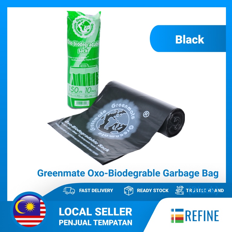 Greenmate Oxo-biodegrable Garbage Bag (Black) | Shopee Malaysia