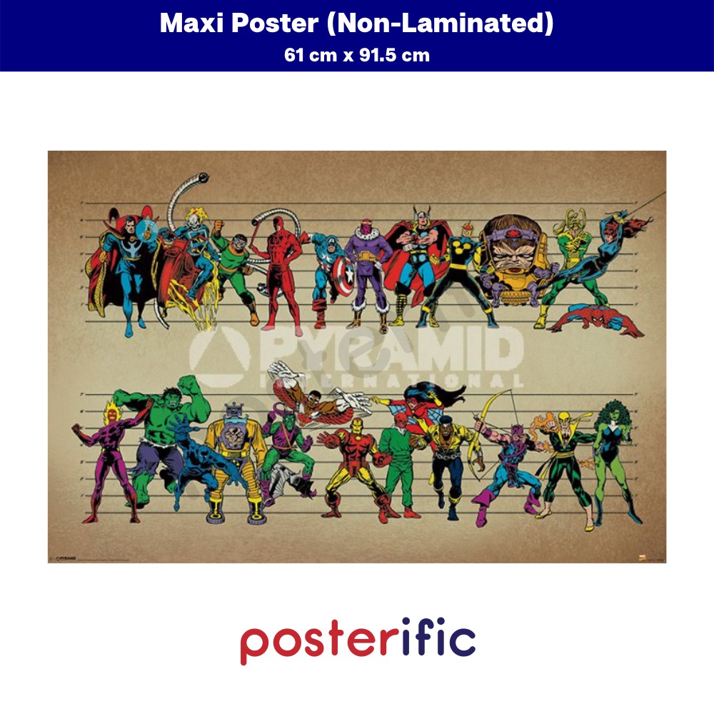 Marvel Comics Characters Line Up - Poster (61 X 91.5 cm) | Shopee Malaysia