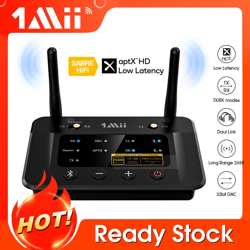 1Mii B03Pro Bluetooth 5.0 Transmitter Receiver aptX LL HD CSR8675 HiFi ...