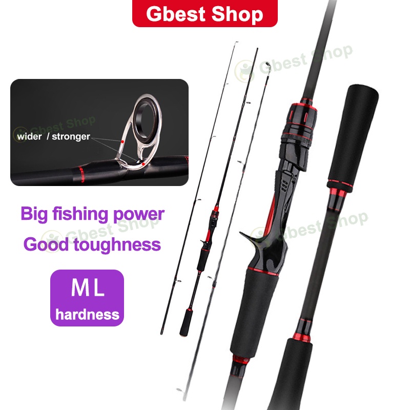 1.8M/2.1M/2.4M Fishing Rod stick spinning solid carbon fiber Casting ...