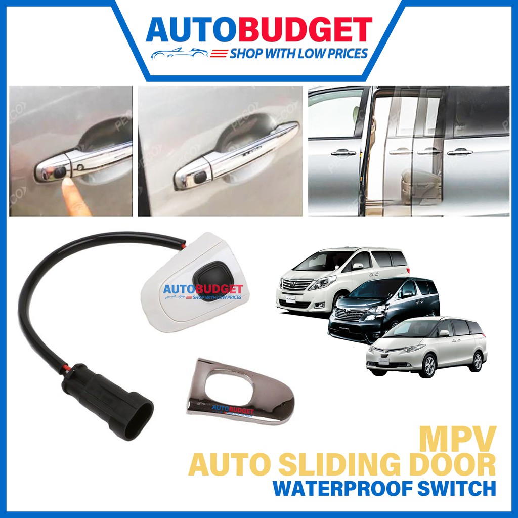 Auto Sliding Door Switch Toyota Estima Alphard Vellfire Previa One Touch MPV White Chrome Slide ...