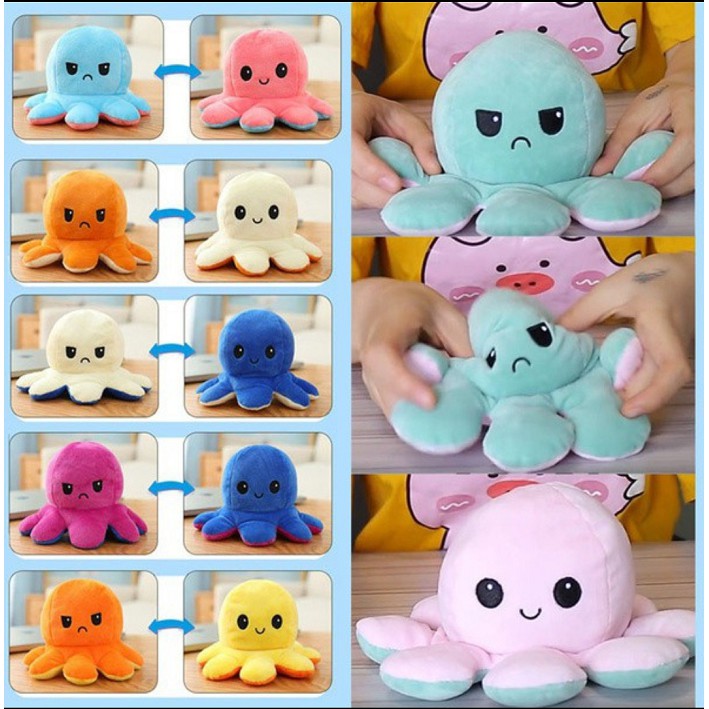 SHIP IN 24HR! Reversible Octopus angry octopus plush toy flip doll ...