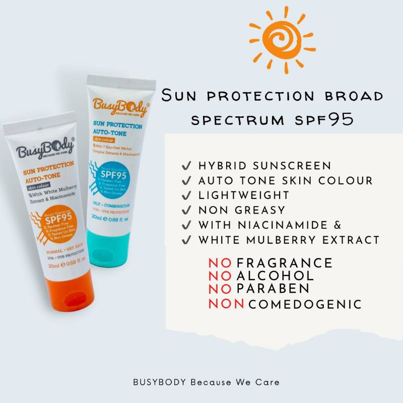 (FREE SHIPPING) Busybody Tinted Sunscreen / Sunprotection Broad Spectrum Spf95 (20ml) | Shopee ...