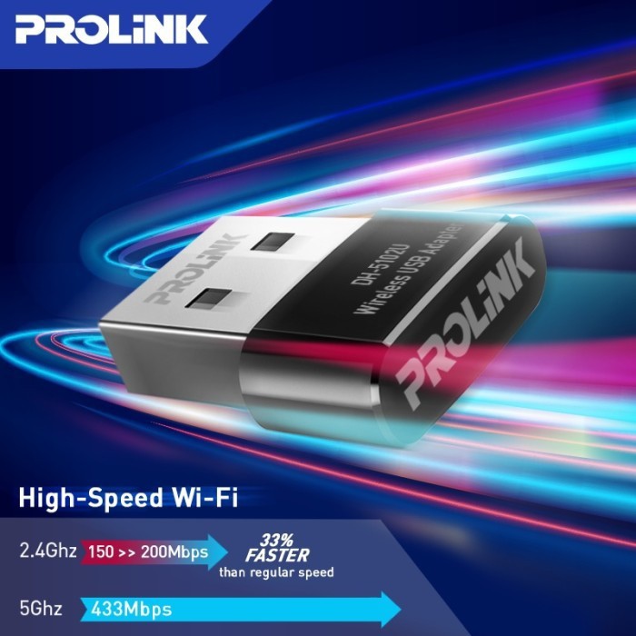 Prolink AC650 Wireless USB Adapter Dongle Wifi Dual Band DH5102U DH ...