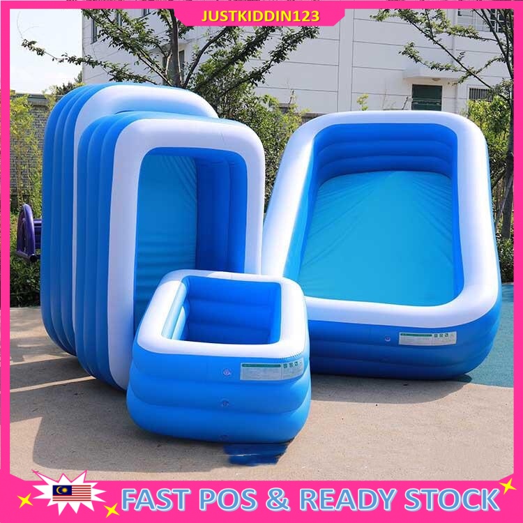 READY STOCK JUSTKIDDIN 3 Rings Inflatable Swimming Pool Kids Baby ...