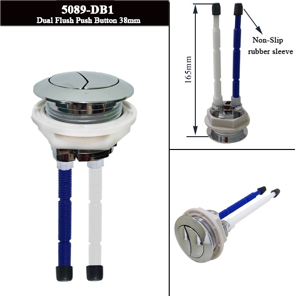 FLUSH MASTER Dual Flush Push Button Size 38mm, 48mm, 58mm Flush Valve ...