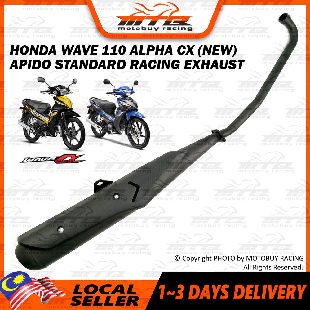 HONDA WAVE 110 ALPHA CX (NEW) APIDO STANDARD RACING EXHAUST | Shopee ...