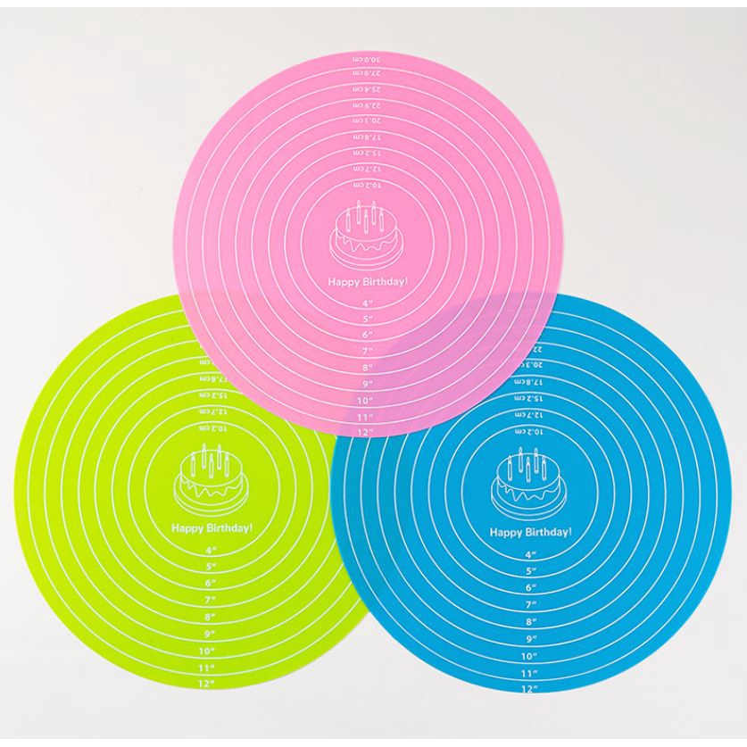 Ready Stock!!! 10"/ 12" Silicone Round Baking Mat Turntable Mat Anti ...
