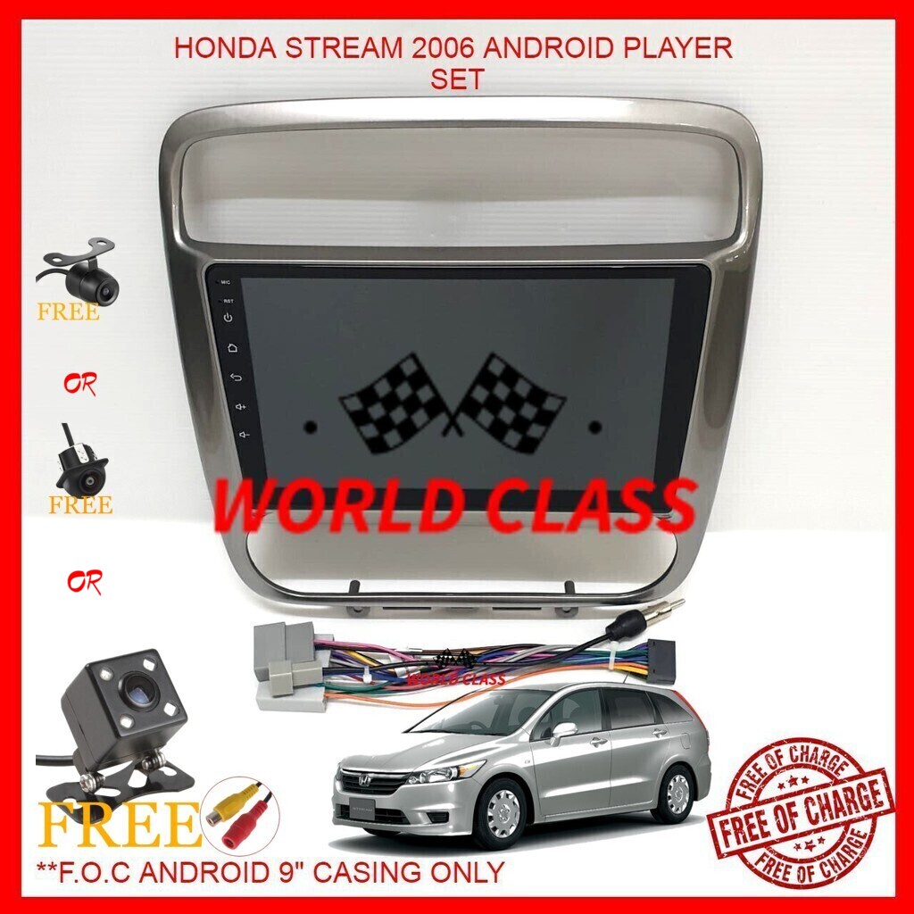 HONDA STREAM 2006 AUTO A/C ANDROID 9" PLAYER 2.5D FULL HD IPS SCREEN ...