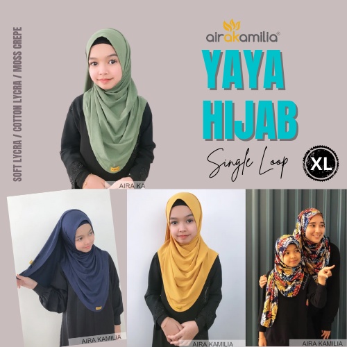 YAYA HIJAB Single Loop @ 1-10yr to Adult ~ Kids Hijab Tudung Budak by AIRA KAMILIA | Shopee Malaysia