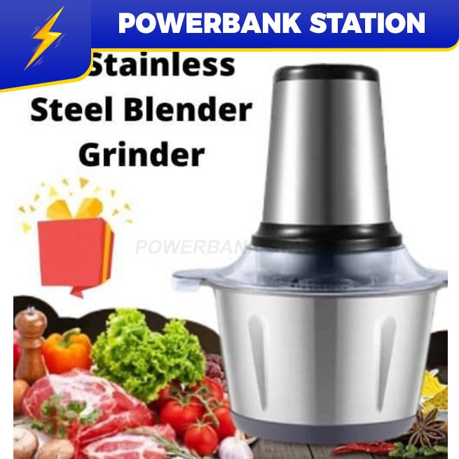 PSB_2L Stainless Steel Mixer Meat Mincer Chopper Food Processor Blender Grinder - Pengisar ...