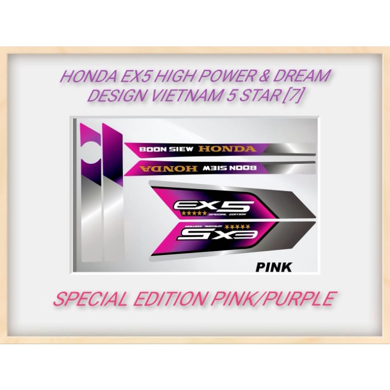 Honda EX5 Dream & High Power Custom Sticker Body 5 Star Vietnam [7 ...