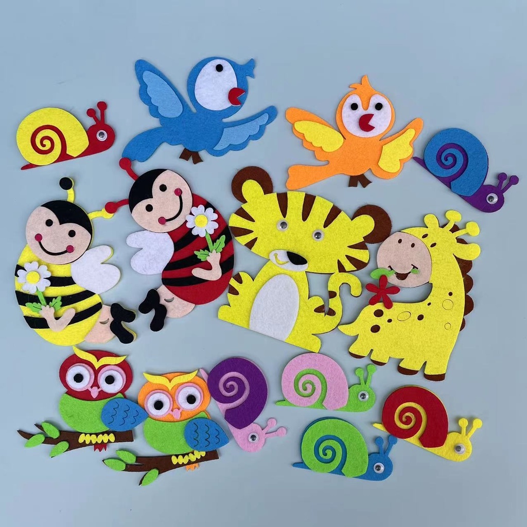 Felt Animal Craft Haiwan 3D Wall Decoration Kindergarten Layout Kartun ...