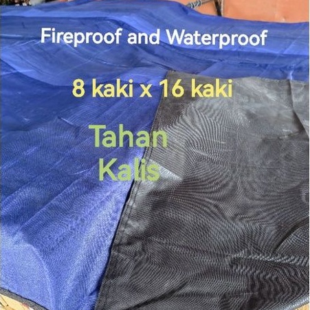 Fireproof 🔥 / Waterproof 💦 Canvas Canopy 8 kaki x16 Kaki Blue Black ...