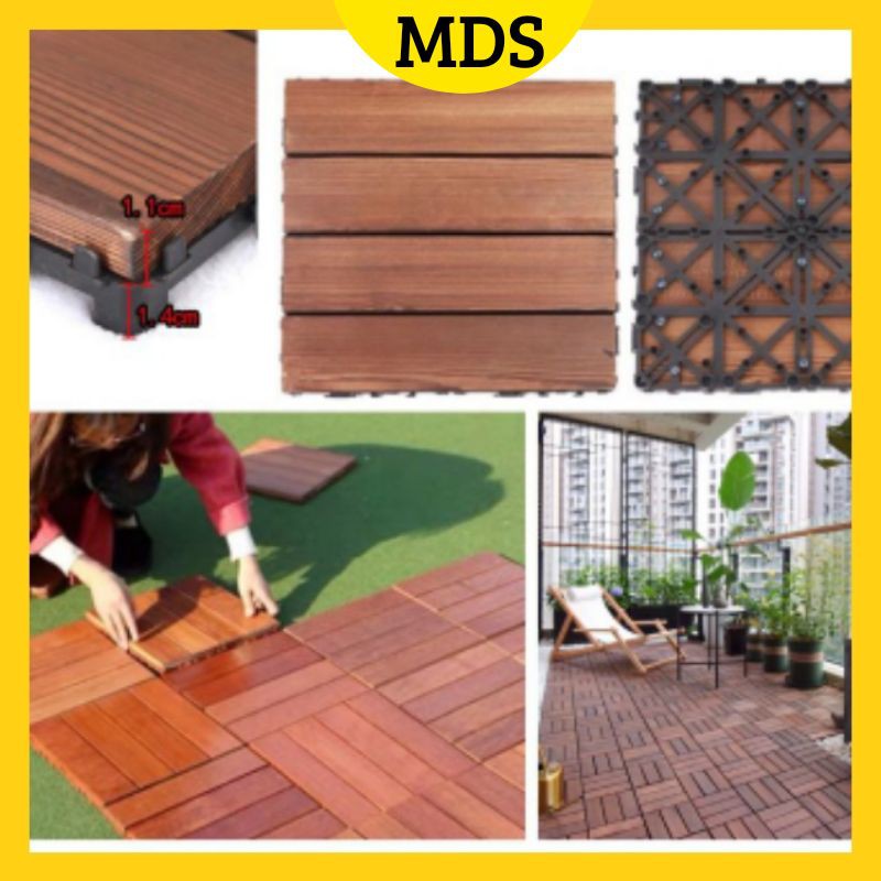 Floor decking wooden deck kayu pelapik kayu alas murah(mini) | Shopee ...
