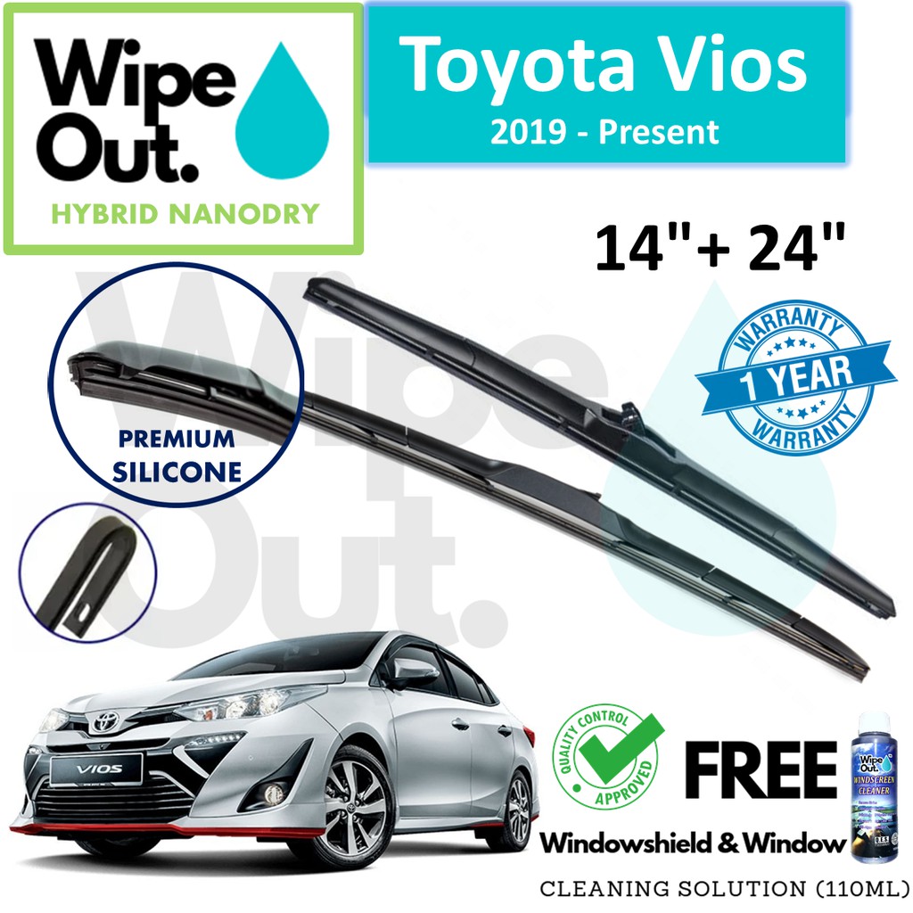 Premium Toyota Vios Yaris 2019 Present Wipeout Hybrid Nanodry