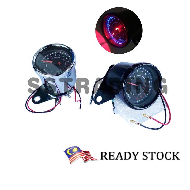 RPM METER 12V Universal Motorcycle Tachometer Meter LED Backlight 13K ...