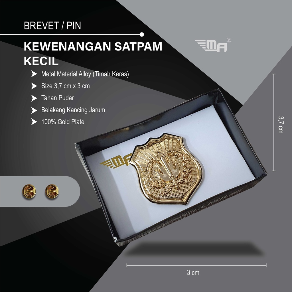 Small Security Guard Authority PIN PDH BRIVET BREVET Small Security ...