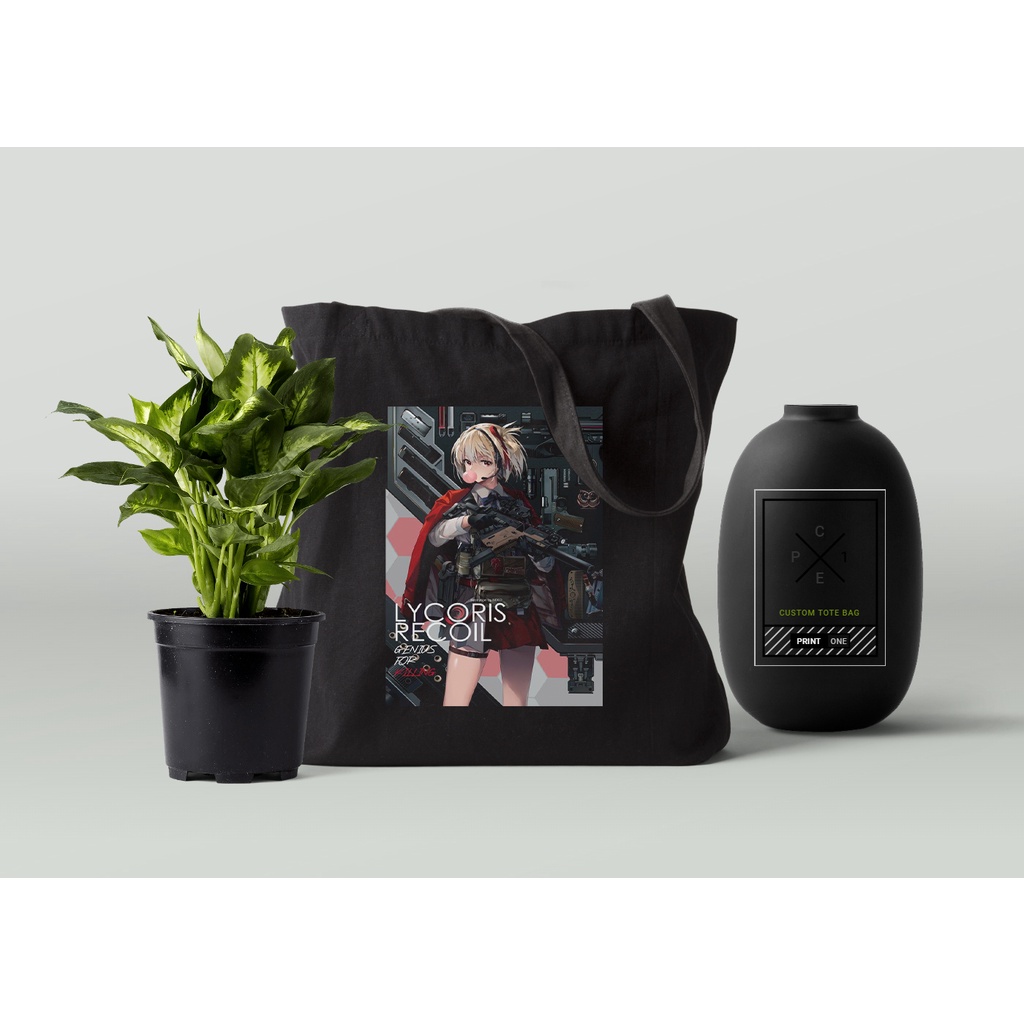 (Ready Stock) Anime Lycoris Recoil Canvas Tote Bags Tuition Students ...