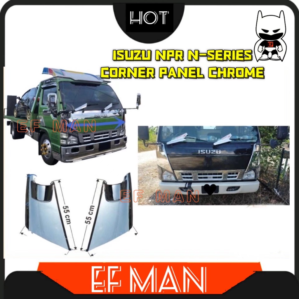 ISUZU NPR NQR NKR N - SERIES CORNER PANEL CHROME PIPI CHOME 1 TON 3TAN ...