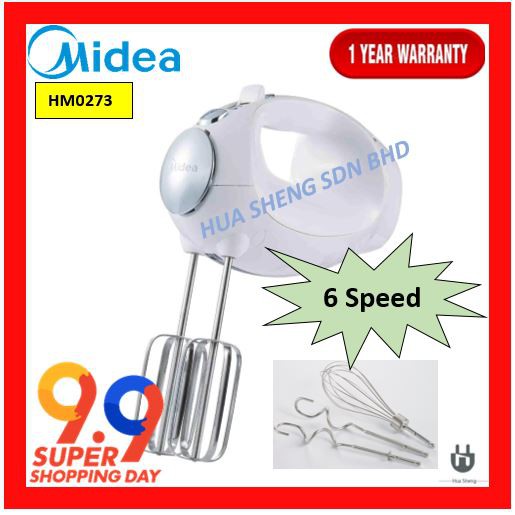 MIDEA 6 Speed Hand Mixer HM0273 | Shopee Malaysia