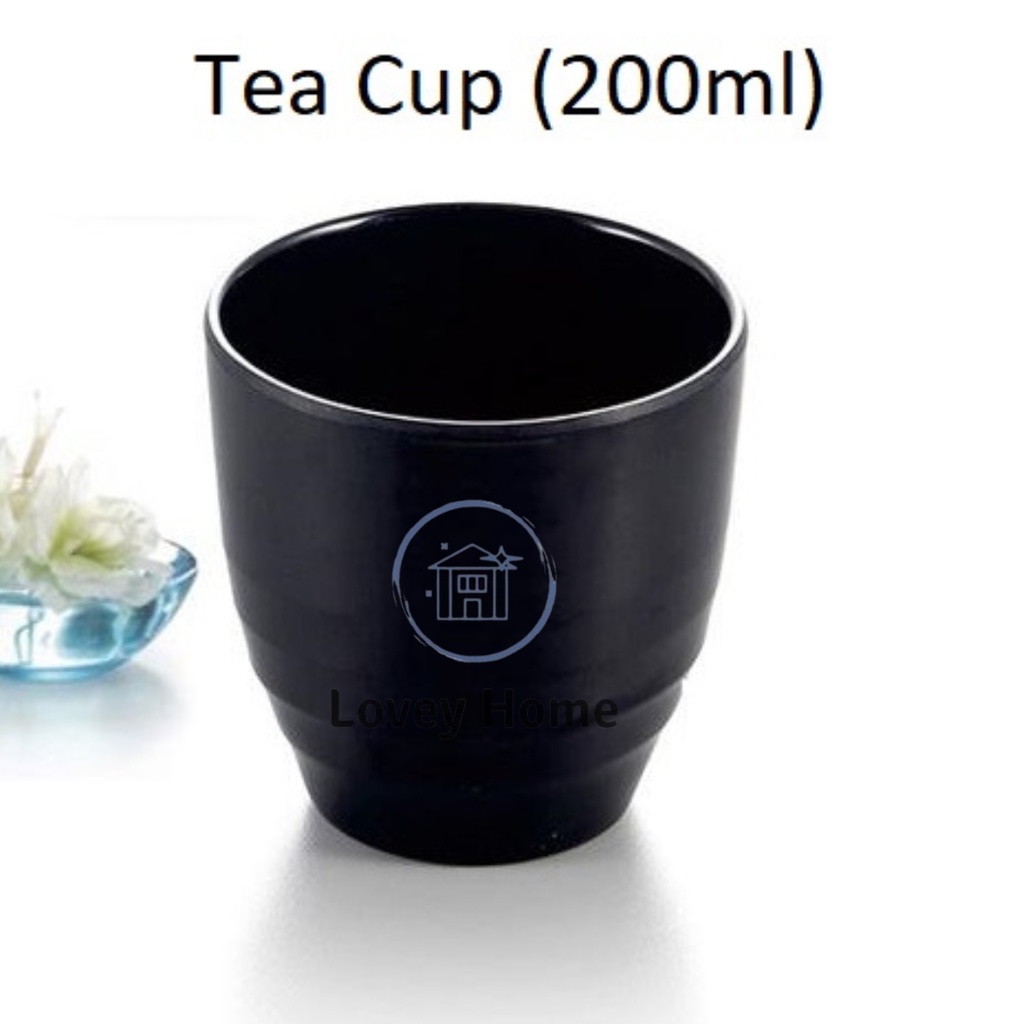 🔥 Melamine 200ml Green Tea Cup Japanese Matt Black Coffee Water Drink ...