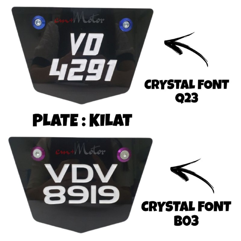 Papan Tajam No Plat Number Plate Motor+JPJ Std Font/Kristal Font Dgn ...