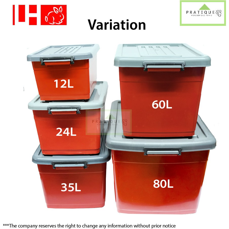 LH Plastic Storage Box With Wheel/ Kotak Simpanan/ Multipurpose Storage Box/ Plastic Storage Box ...