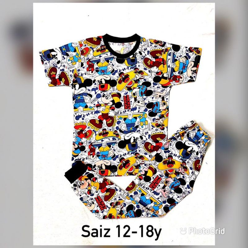 🌹[READY STOCK]🌹Pyjamas Mickey Mouse Dude Short Sleeve | Shopee Malaysia