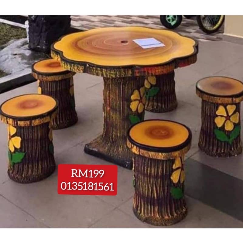 KERUSI MEJA BATU [BYR COD JIMAT WSP 0135181561] SET MEJA BATU BUNGA ...