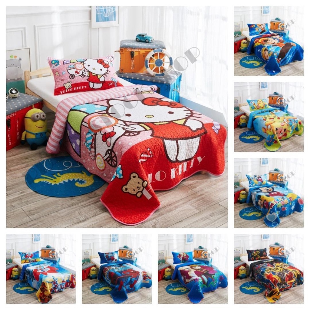 HOT_ 🔥 CADAR CARTOON PATCHWORK SINGLE SIZE 🔥 | Shopee Malaysia