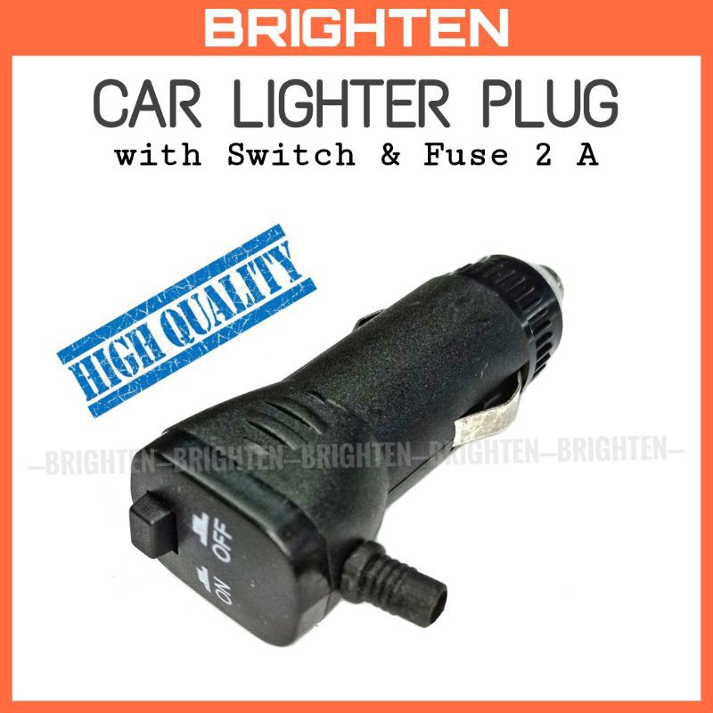 Car Lighter Plug with Switch and Fuse 2A Jack Lighter Male | Shopee ...