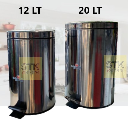 Stainless Steel Pedal Dustbin#12Lt#20Lt | Shopee Malaysia