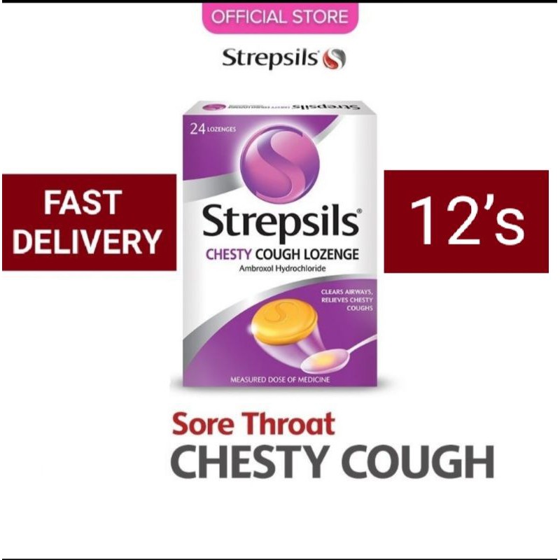 Strepsils Chesty Cough Lozenges 12's Sore Throat(EXP:2023) | Shopee ...