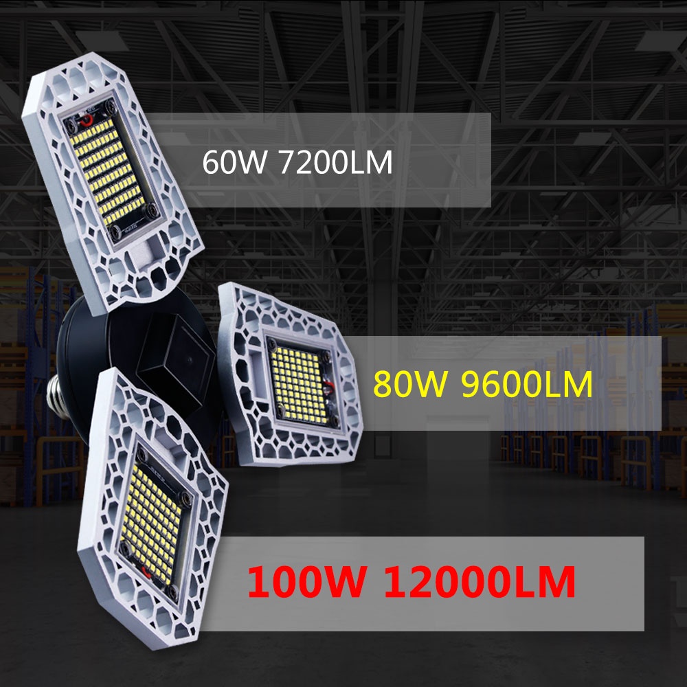 Garage Light LED Folding Bulb E27 High Bay Lamp 220V Waterproof ...