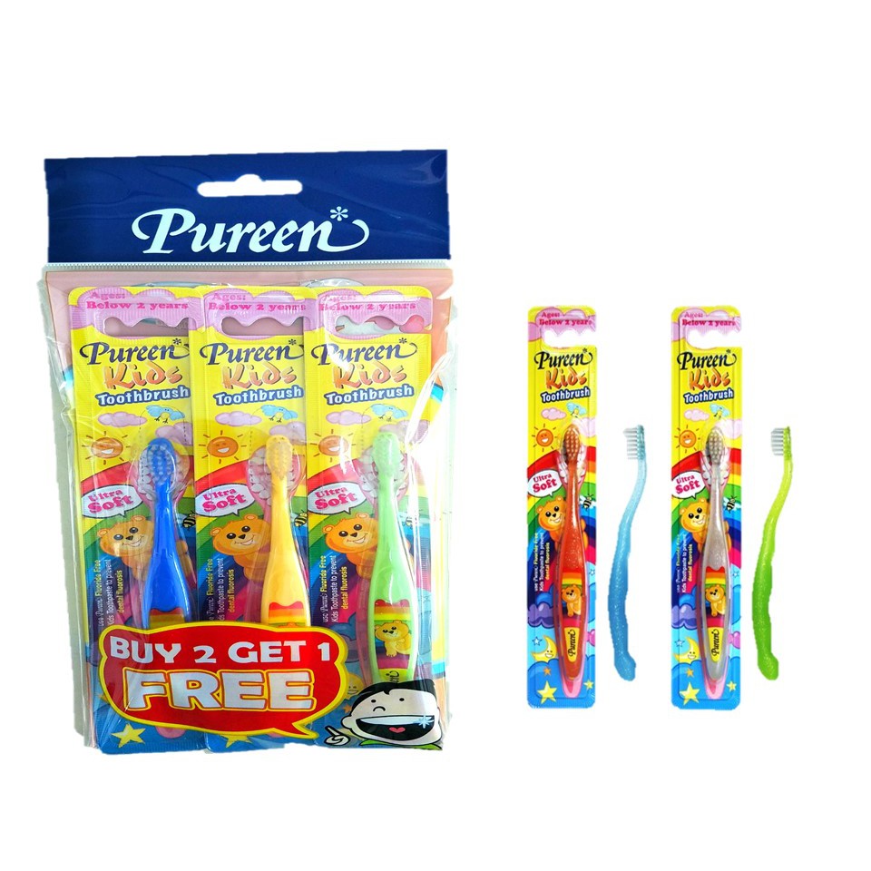 Pureen Kids Toothbrush Below 2 Years Old Value Pack (Buy 2 Free 1 ...