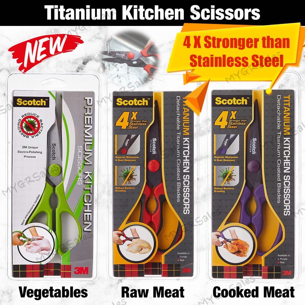 3M Scotch Premium Titanium Detachable Kitchen Scissors (Original ...