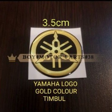 YAMAHA LOGO 3.5cm GOLD COLOUR EPOXY STICKER TIMBUL | Shopee Malaysia