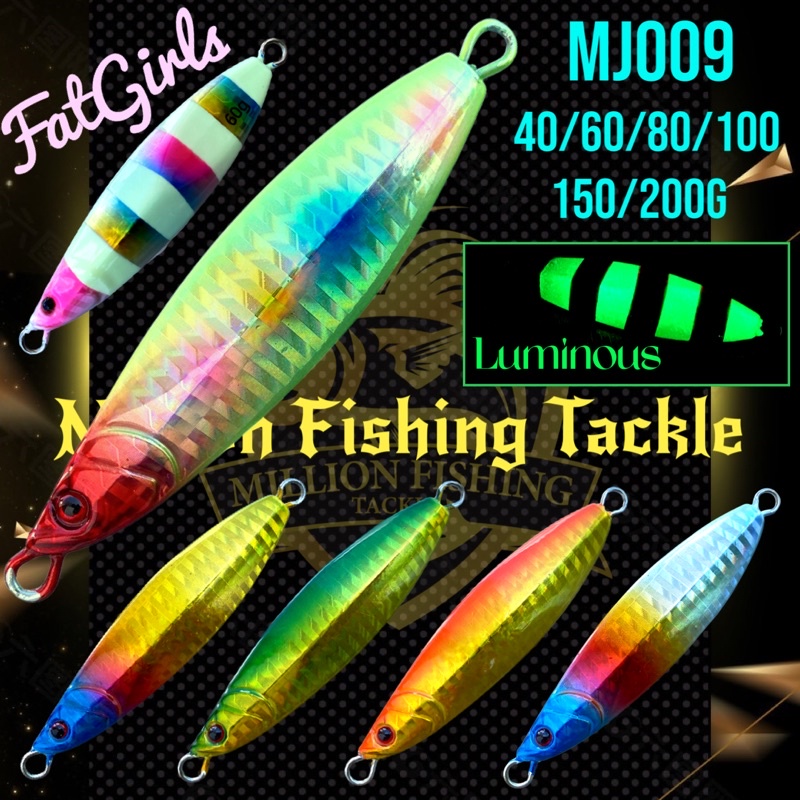 【FatGirl MJ009】Jig Ikan Slow Jig lures 40g-200g / Metal Jig / Light Jig ...