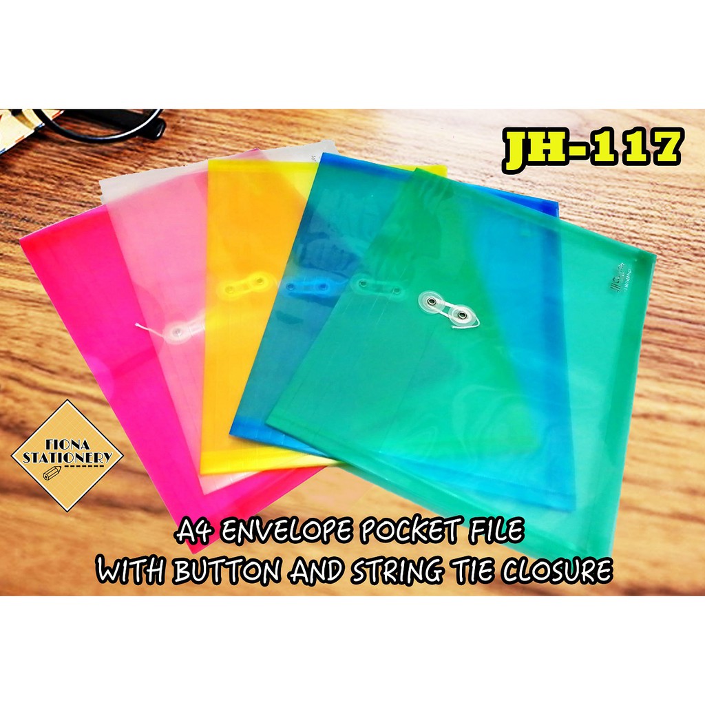 A4 Envelope Pocket File With Button and String Tie Closure JH-117 / JH ...