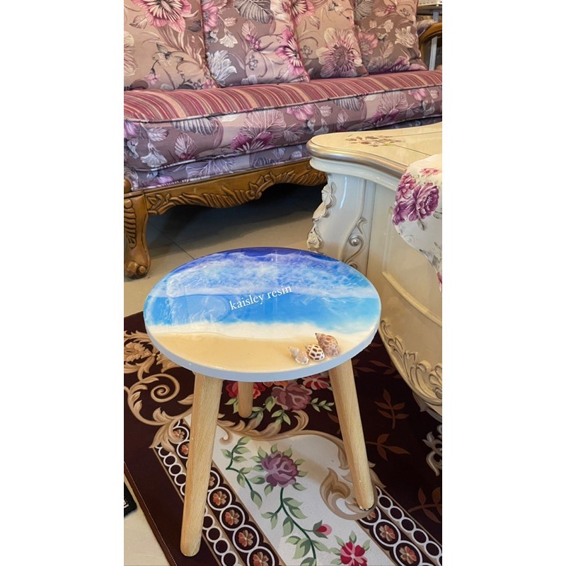 Coffee table round ocean waves design | Shopee Malaysia