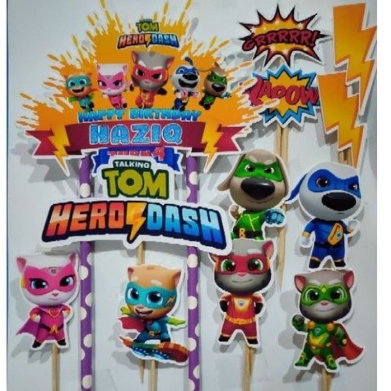 TOPPER CAKE TALKING TOM HERO DASH | Shopee Malaysia
