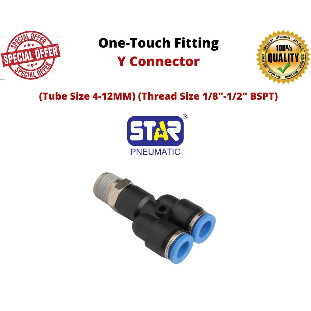 [READY STOCK-KL}[START] PWT Y Connector Pneumatic One-Touch Fitting ...
