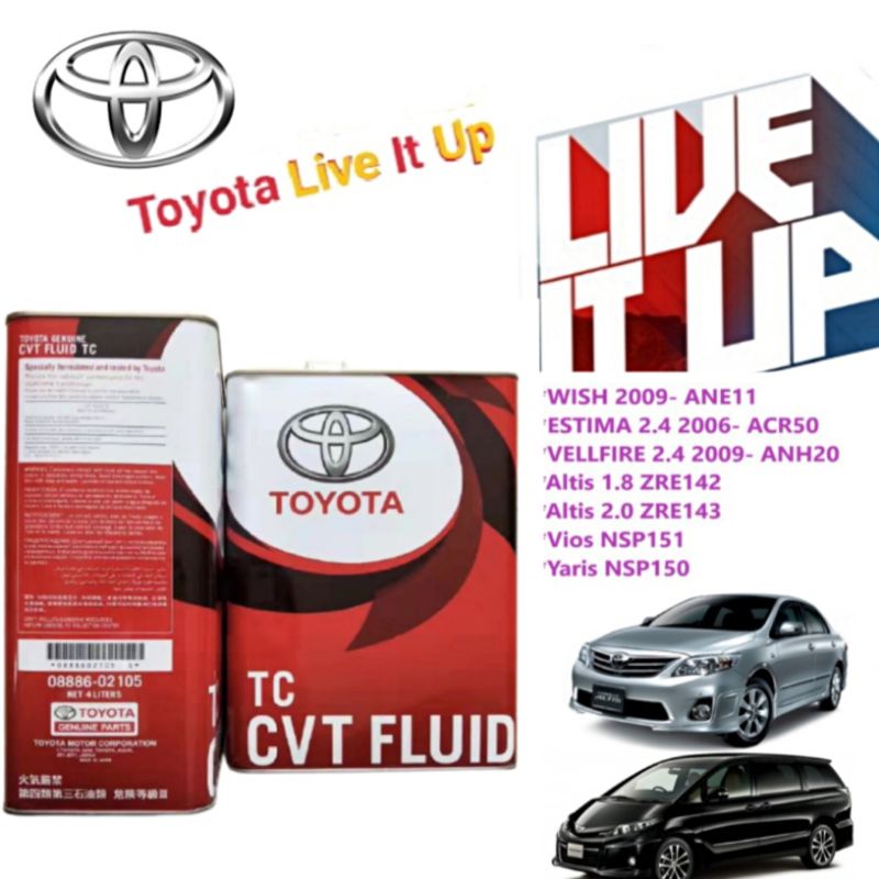 TOYOTA ATF CVT TC AUTO GEAR OIL 4L Wish 2.0 Estima ACR50 Alphard ...